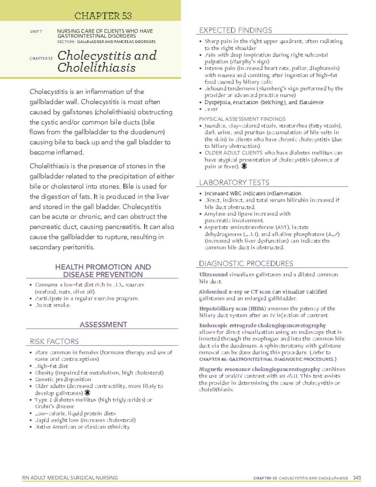 Inflammation - Notes - RN ADULT MEDICAL SURGICAL NURSING CHAPTER 53 ...