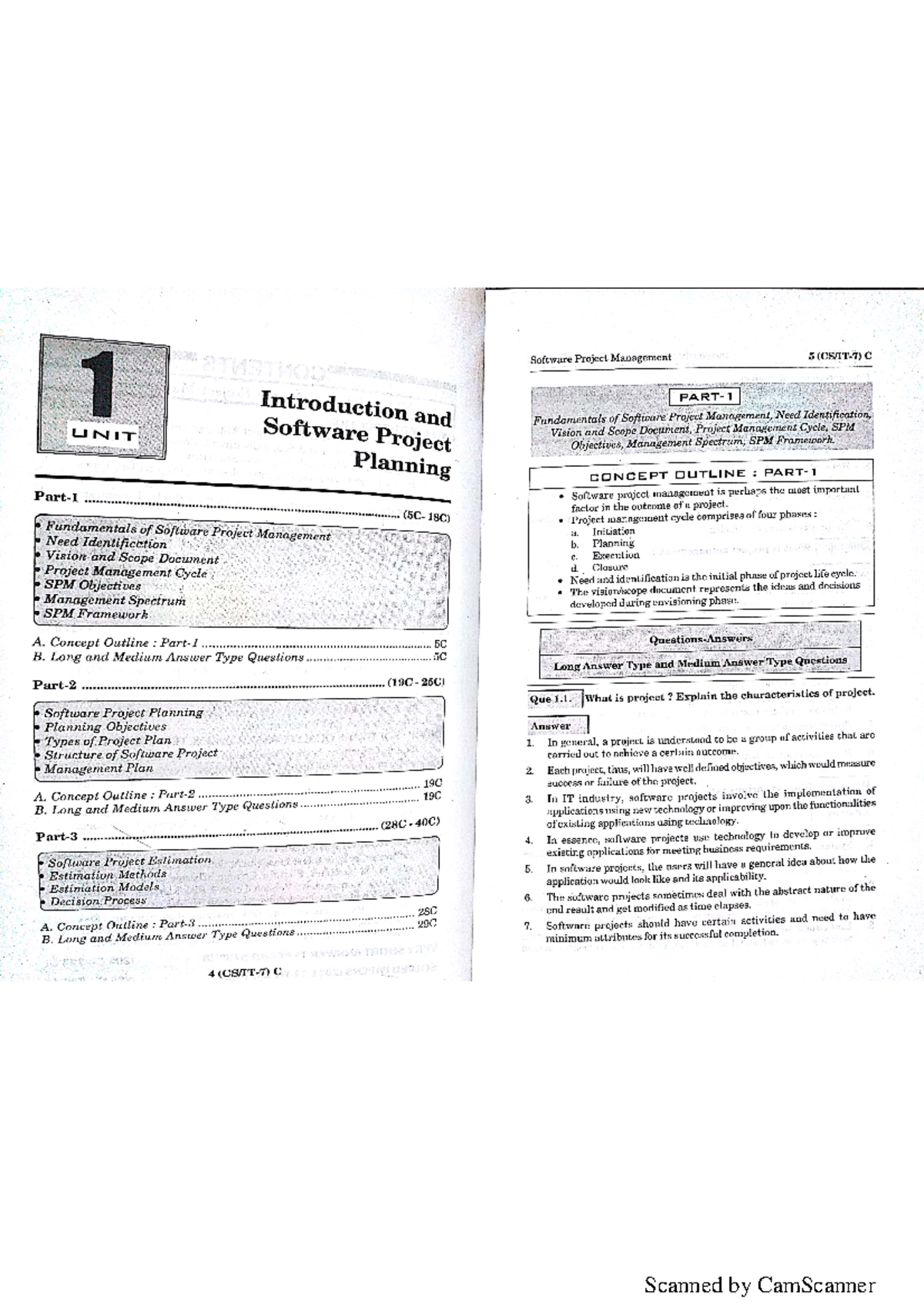 SPM Unit 1 - Software Project Management 5 C 1 Introduction Software Project and Fundamentals of ...