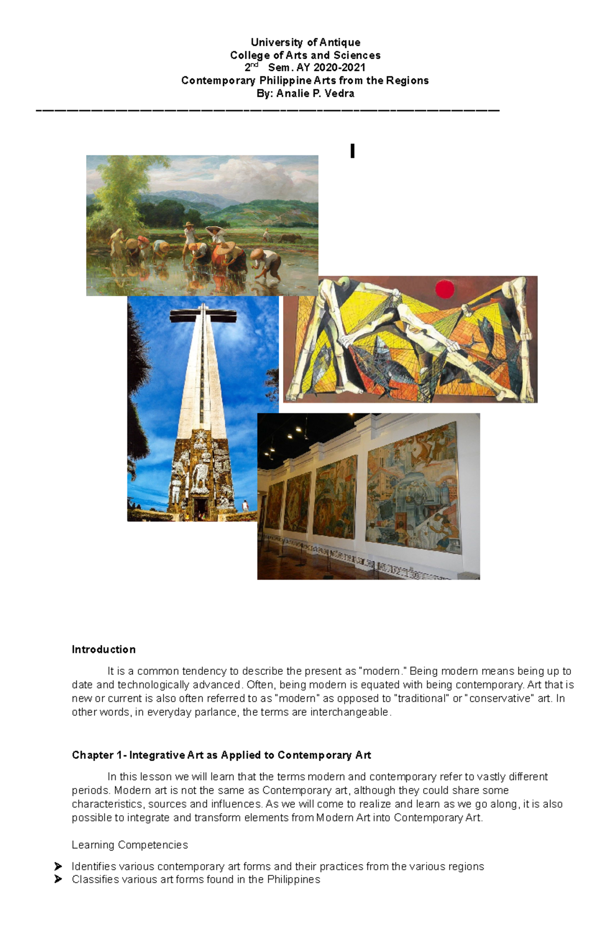 Contemporary-phil-arts - University of Antique College of Arts and ...