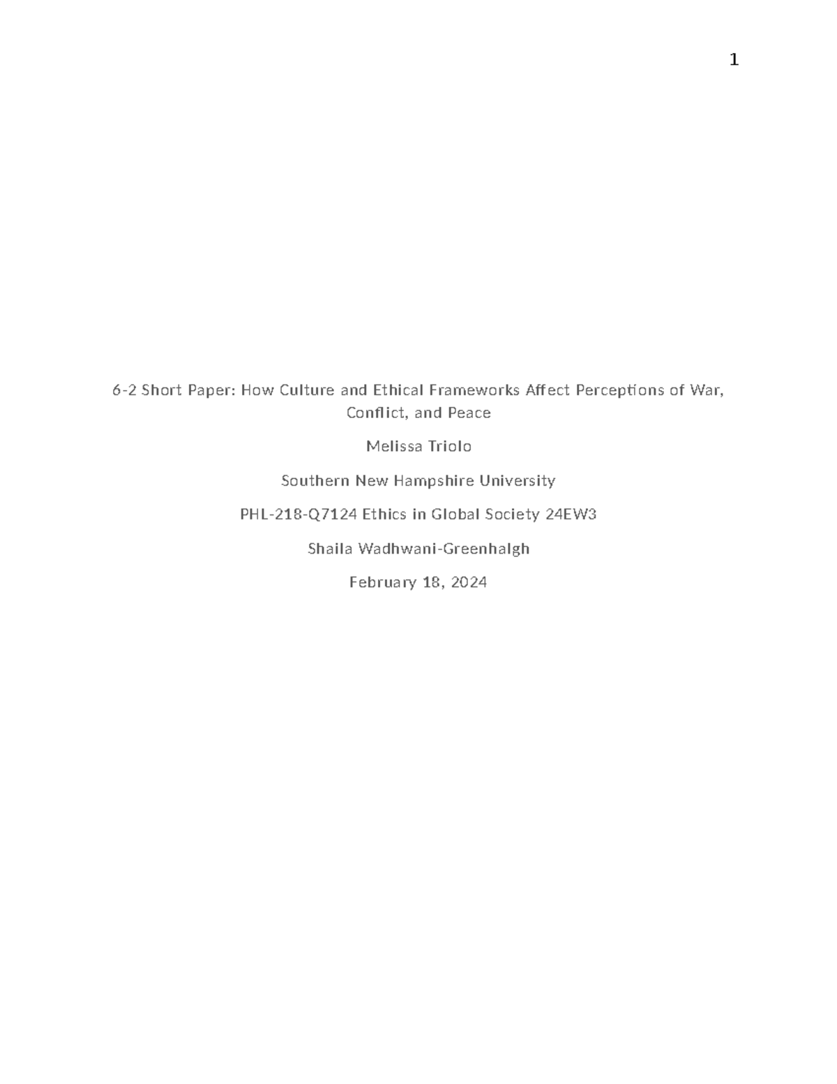 Module 6 Short Paper - mod 6 assignment - 6-2 Short Paper: How Culture ...