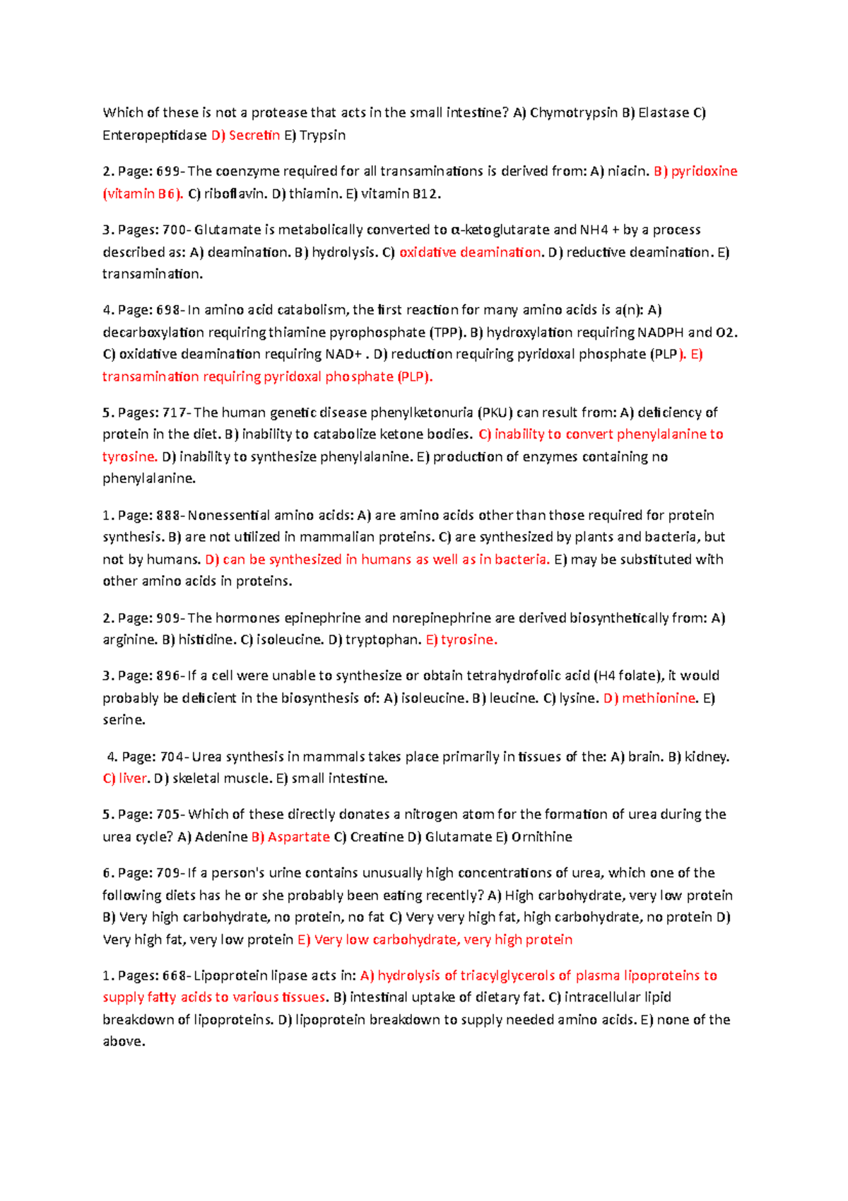 Exam 2014, questions - Past exam - Which of these is not a protease that acts in the small - Studocu