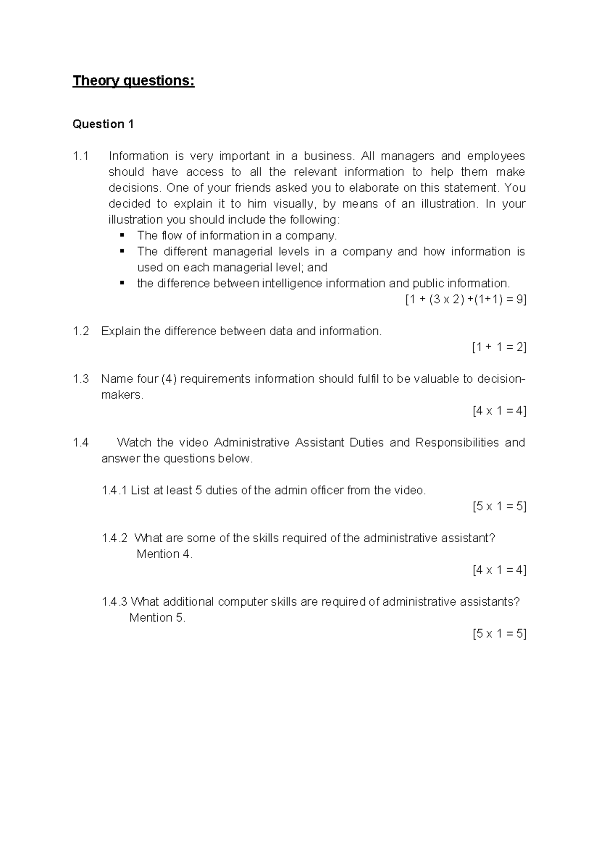 Chapter 9 - Practice questions and answers - Theory questions: Question ...