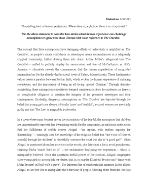 Sample Crucible Essays - Storytelling ignites new ideas about the ...