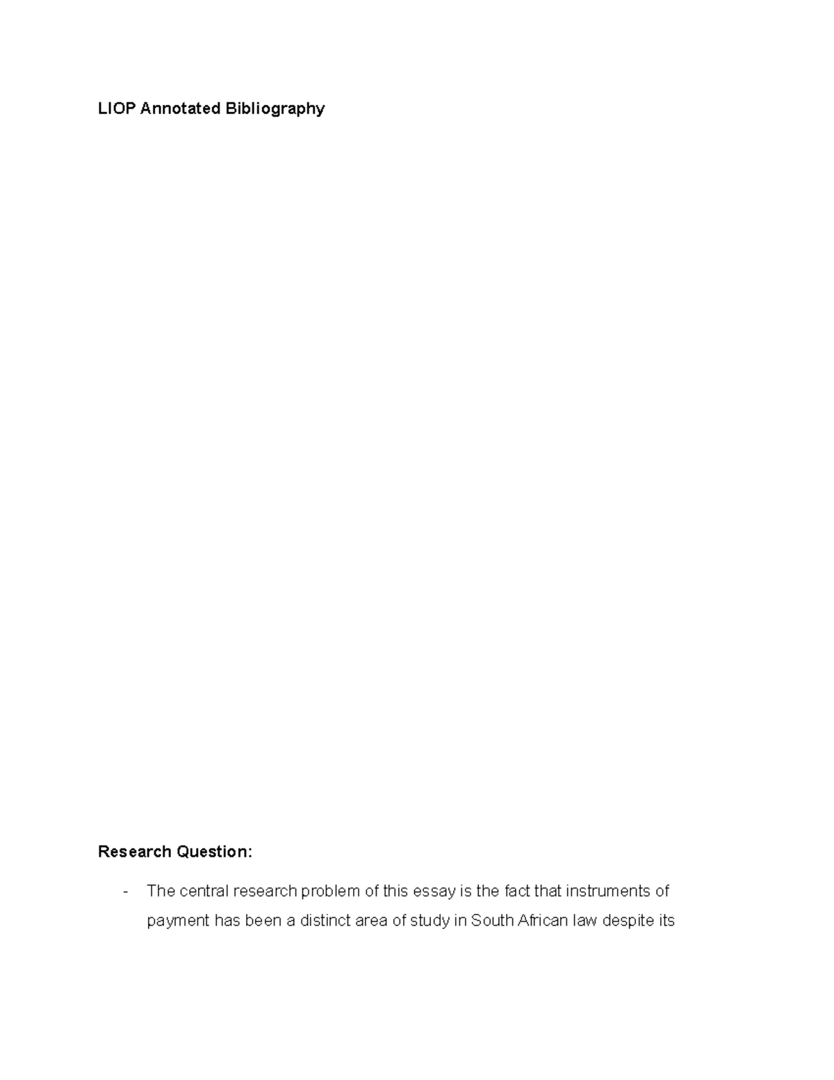 LIOP Annotated Sources - LIOP Annotated Bibliography Research Question ...