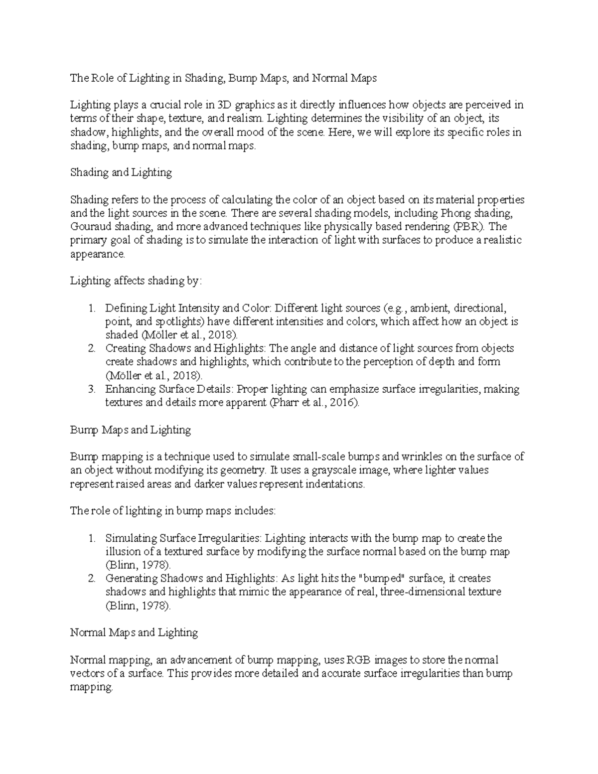 Discussion Assignment Unit 4 - The Role of Lighting in Shading, Bump Maps, and Normal Maps ...