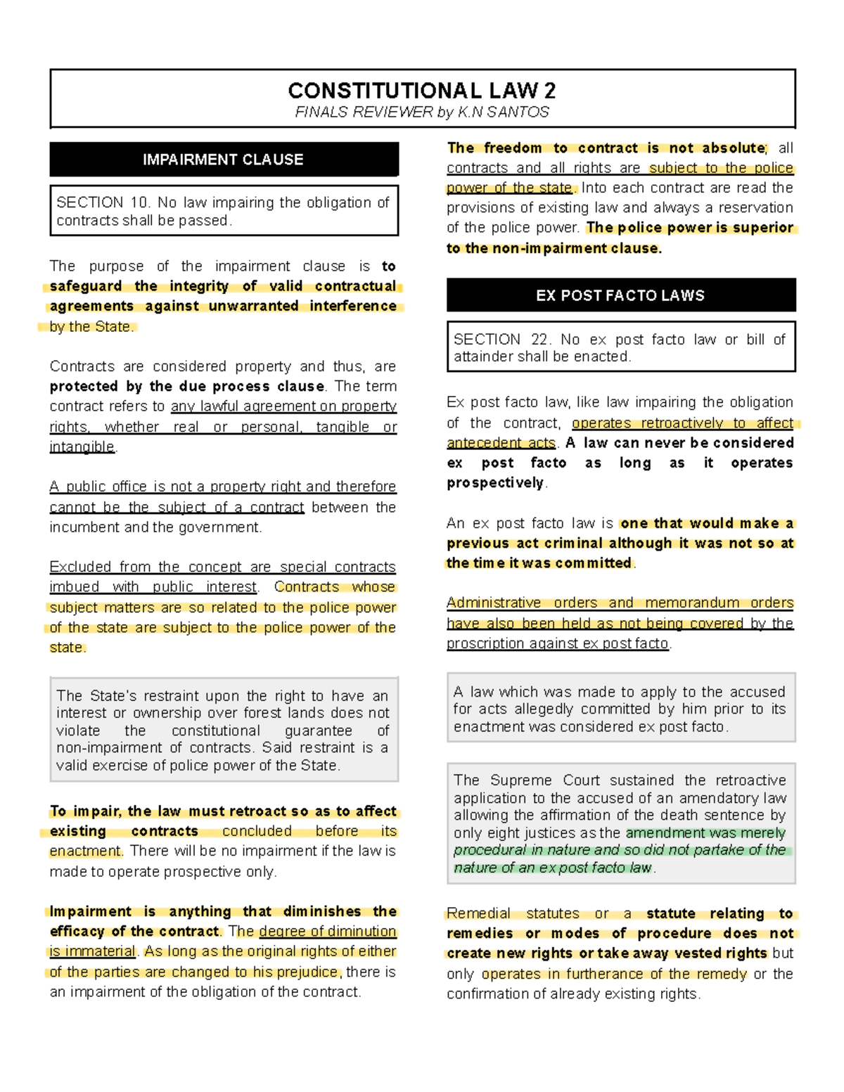 Consti 2 Finals - CONSTITUTIONAL LAW 2 FINALS REVIEWER by K SANTOS ...