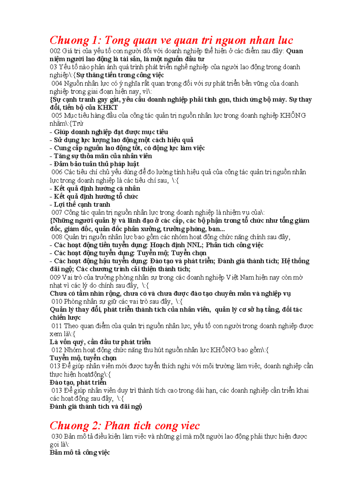 Tóm tắt Qtnnl - Tóm tắt Quản trị nguồn nhân lực - Chuong 1: Tong quan ve quan tri nguon nhan luc ...