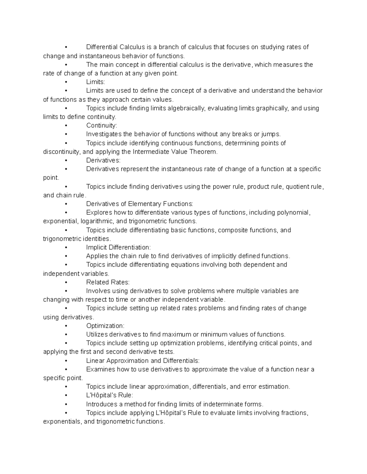 Differential Calculus AB - Differential Calculus is a branch of ...