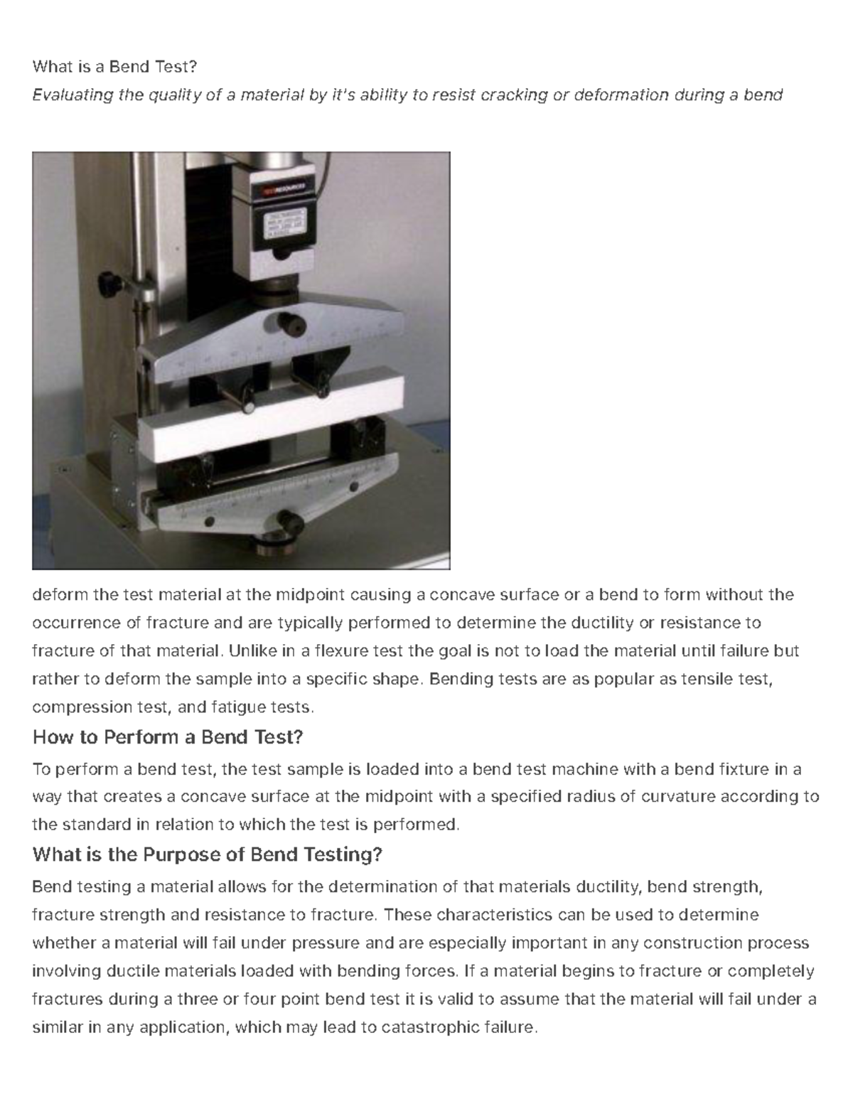 What is a Bend Test - Nskww jwkwe kwkew - What is a Bend Test ...