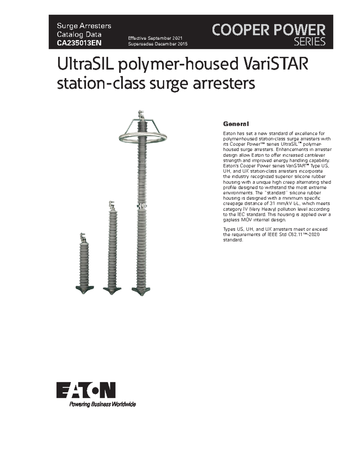 Ultrasil polymer housed varistar station class surge arresters catalog ...