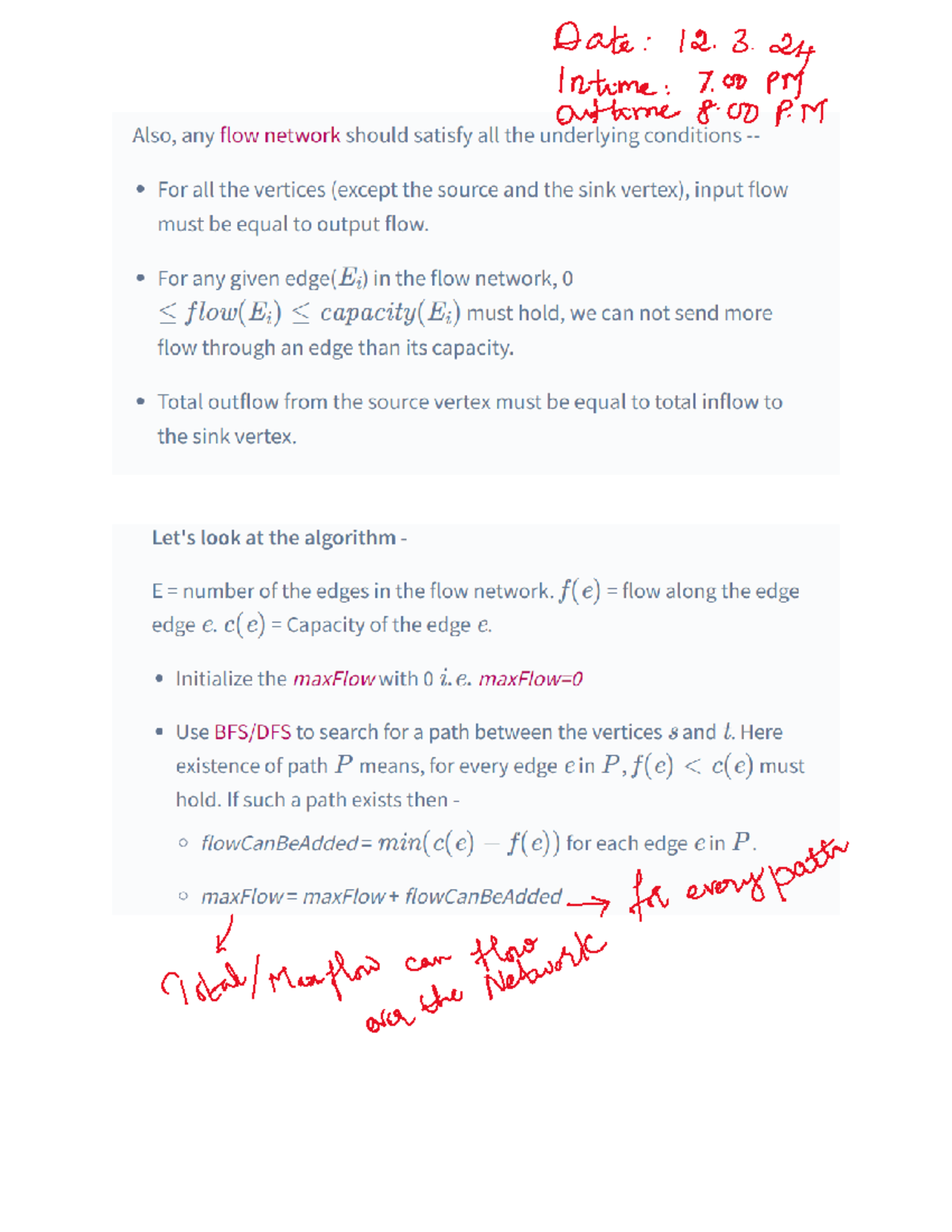 Fordfulkerson Algorithm - computer science and engineering - Studocu