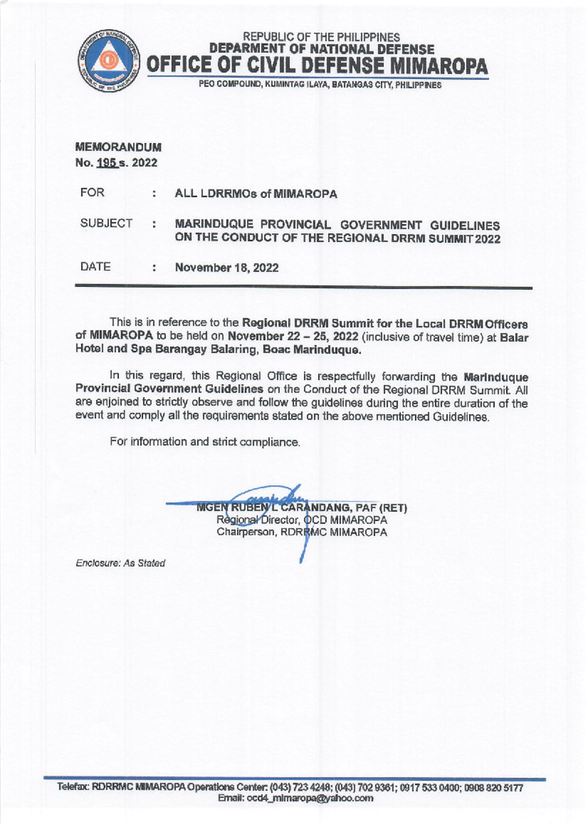 Memorandum-No - Nothing particular - Provincial Capitol Compound ...