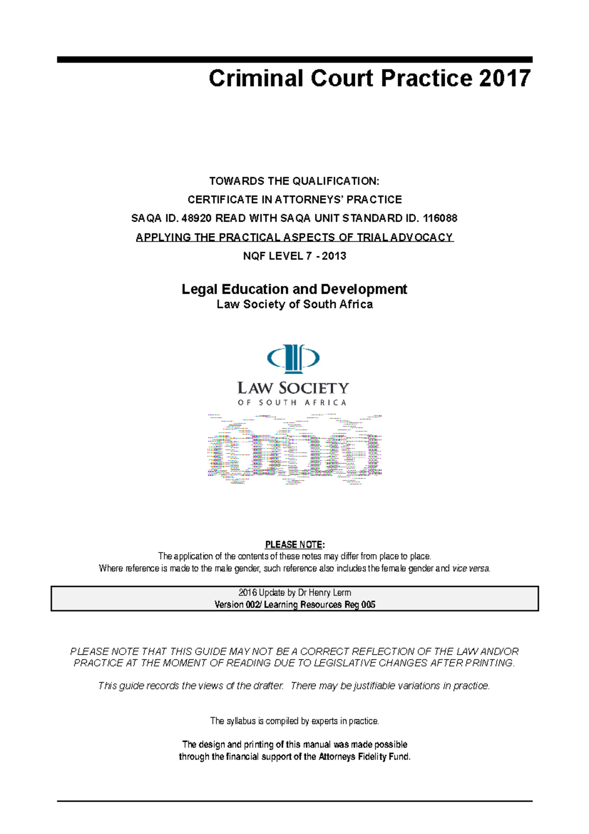 CCP Criminal Court Practice 2017 - Criminal Court Practice 2017 TOWARDS ...