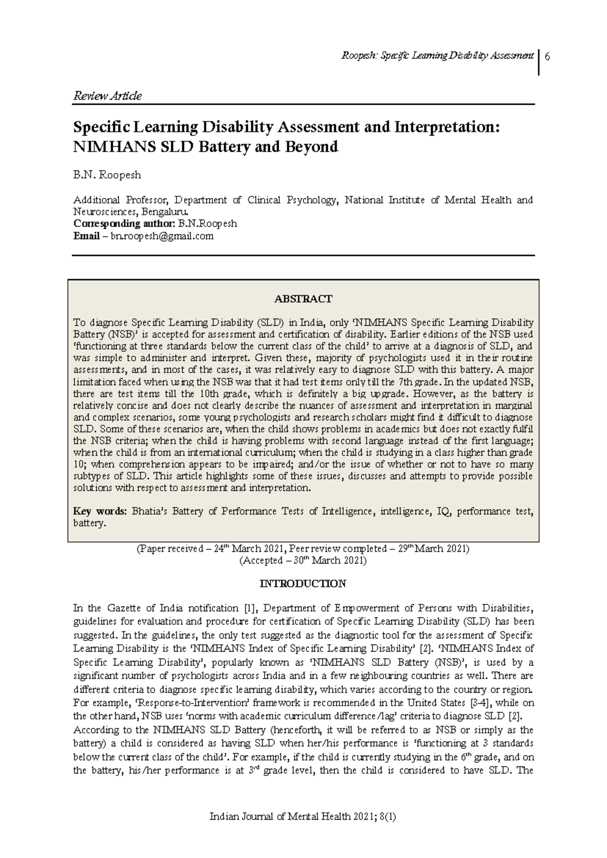 5. Review Article Specific Learning Disability - Review Article Specific Learning Disability ...