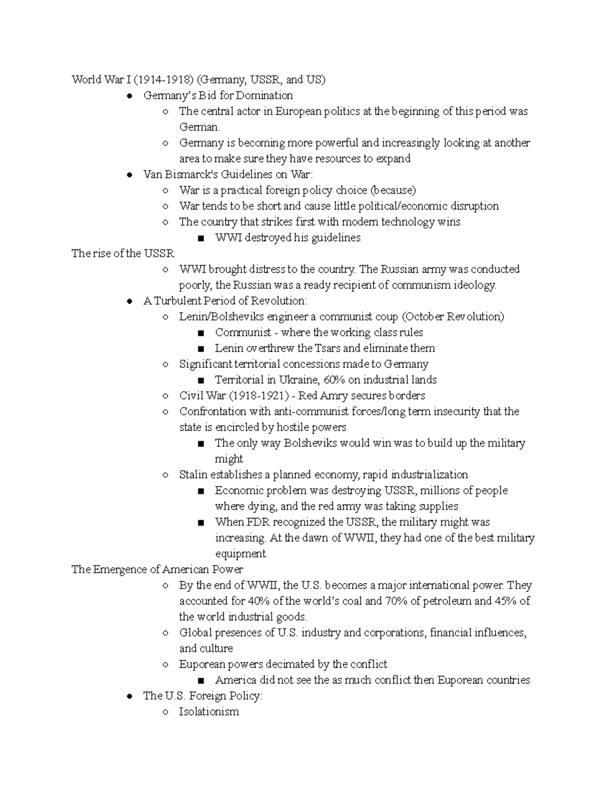 The 30 Years’ War Of the Twentieth Century (1914-1945) - World War I ...