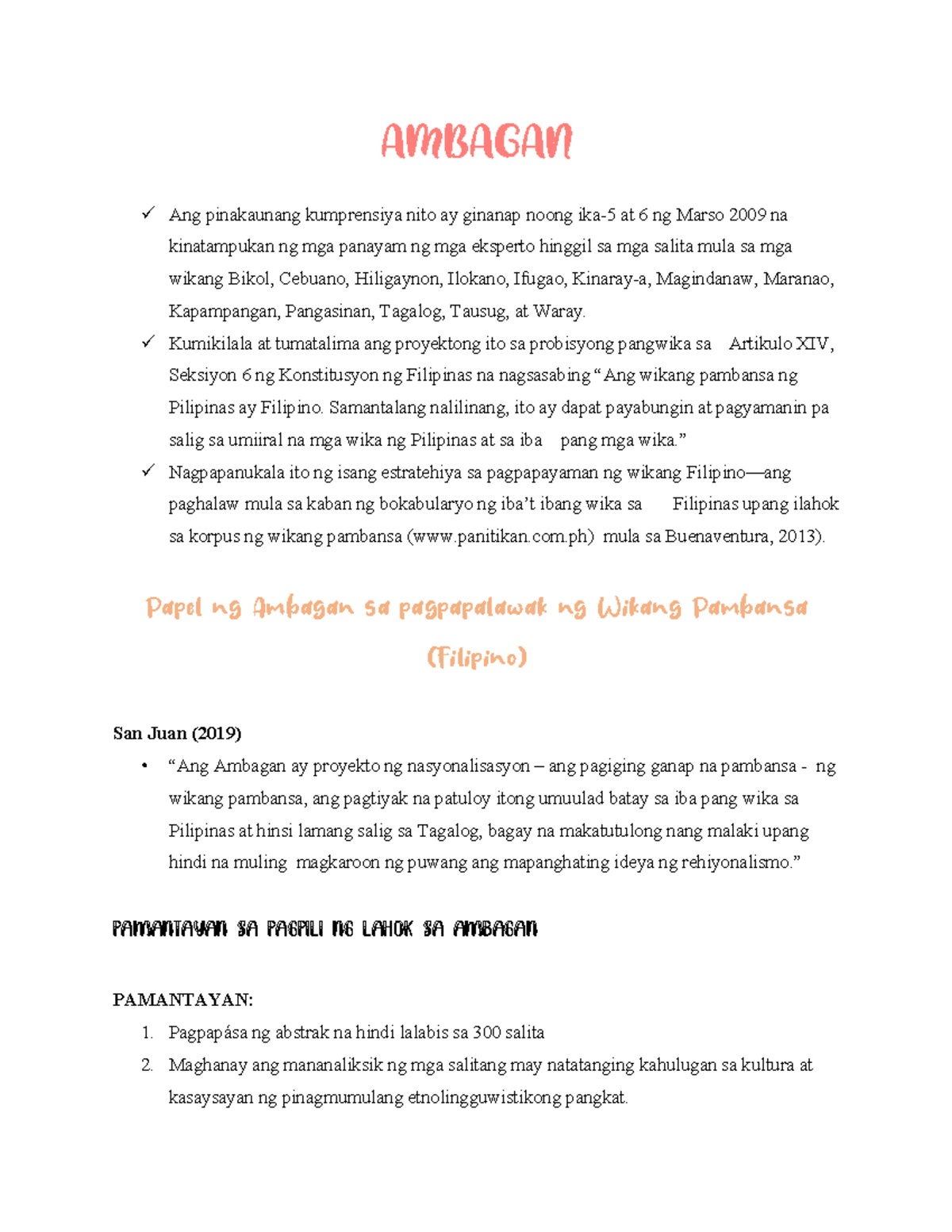 Ambagan - Dalumat Ng/sa Filipino - DHVSU - Studocu