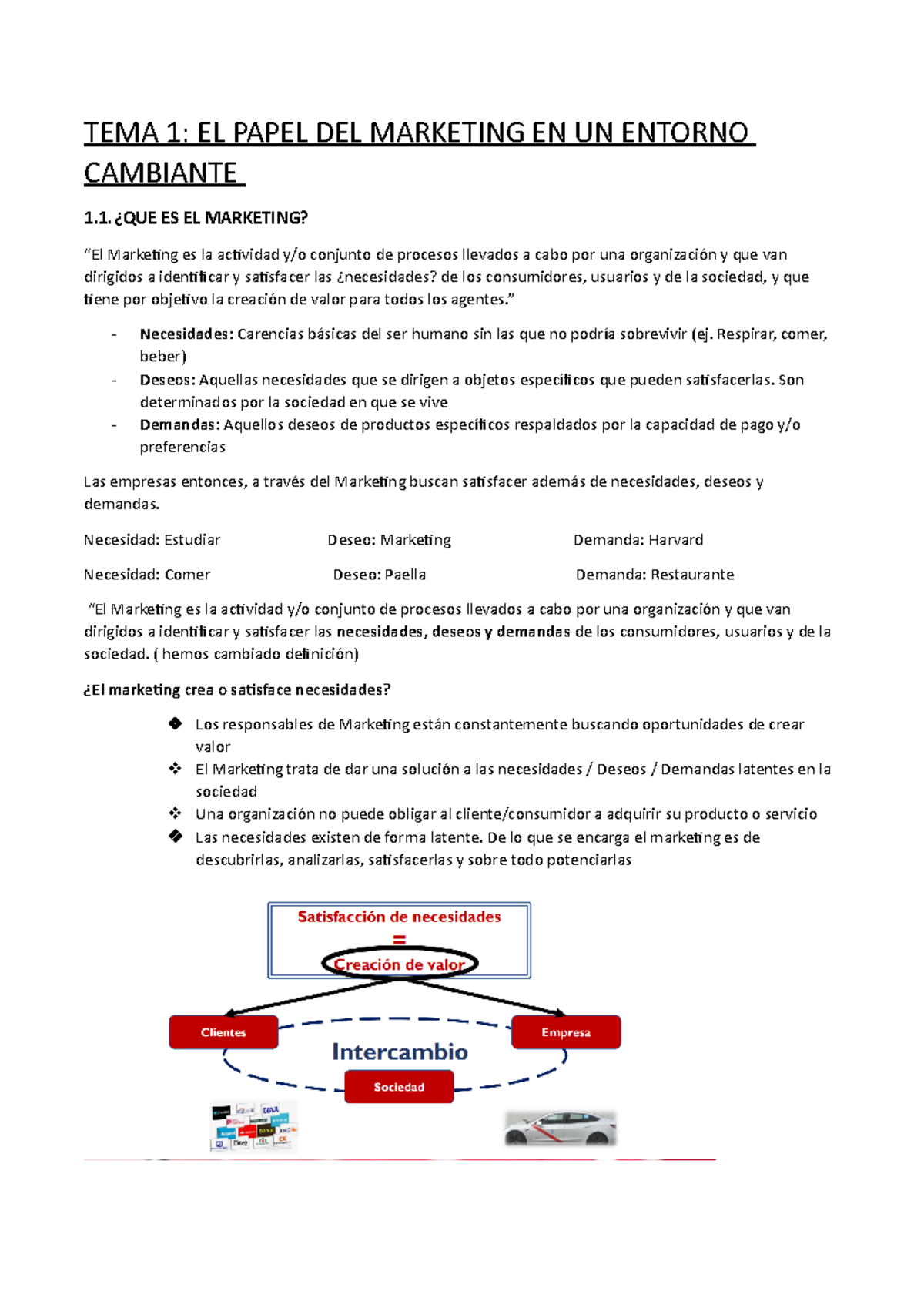 TEMA 1 Resumen - TEMA 1 - TEMA 1: EL PAPEL DEL MARKETING EN UN ENTORNO ...