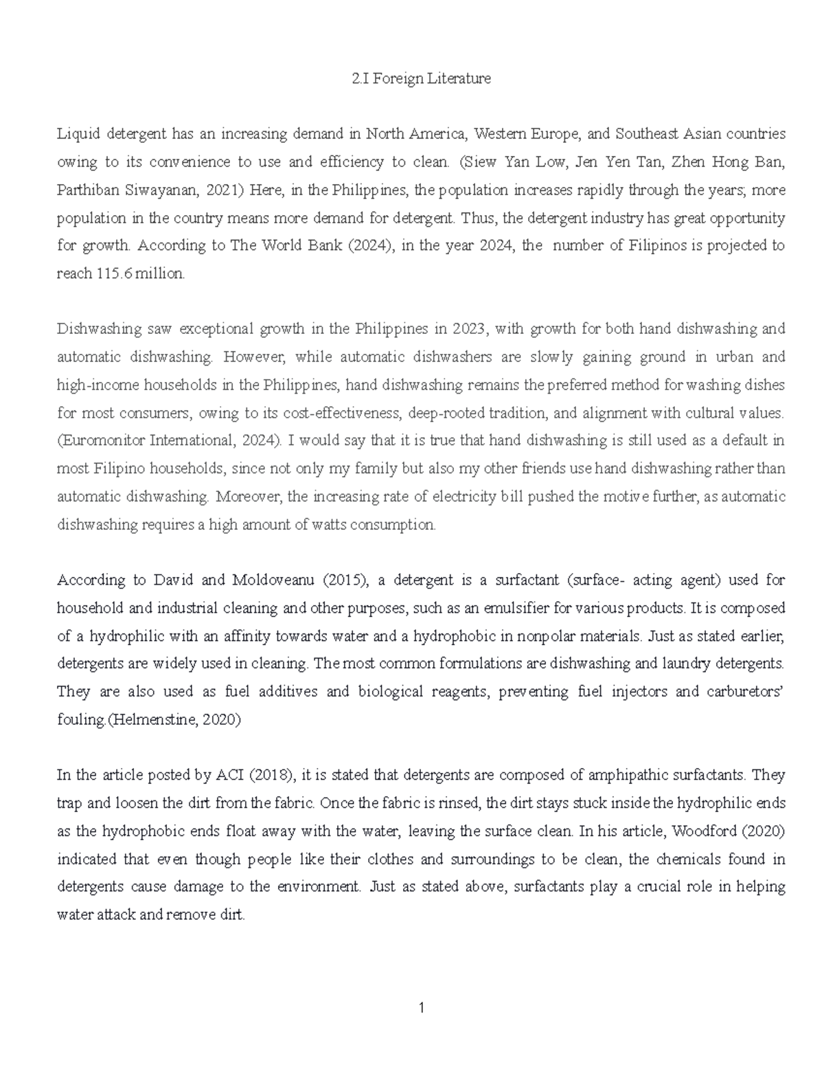 Research RRL - 2 Foreign Literature Liquid detergent has an increasing ...