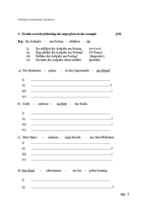 German - Notes - German Language Course German Language Course From ...