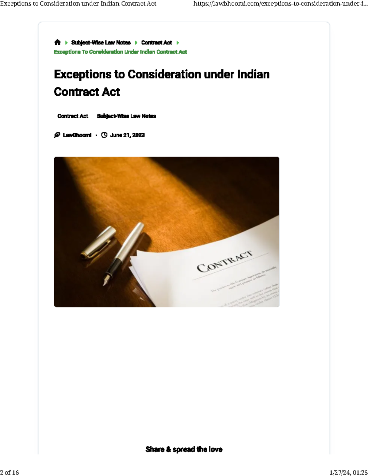 Exceptions to Consideration Contract-1 @azadpdf - Can you make a legal ...