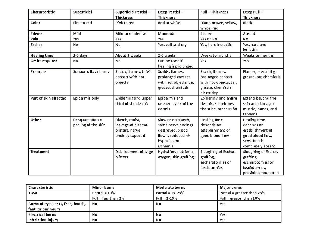 Charts and Diagrams Unit 2 - Characteristic Superficial Superficial ...