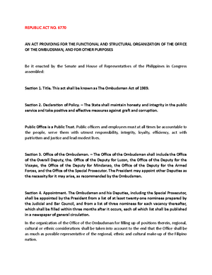 Article XI 1987 Constitution OF THE Philippines - ARTICLE XI 1987 ...