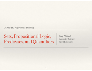 Predicates Quantifiers-Handout No Notes - Predicate Logic and ...