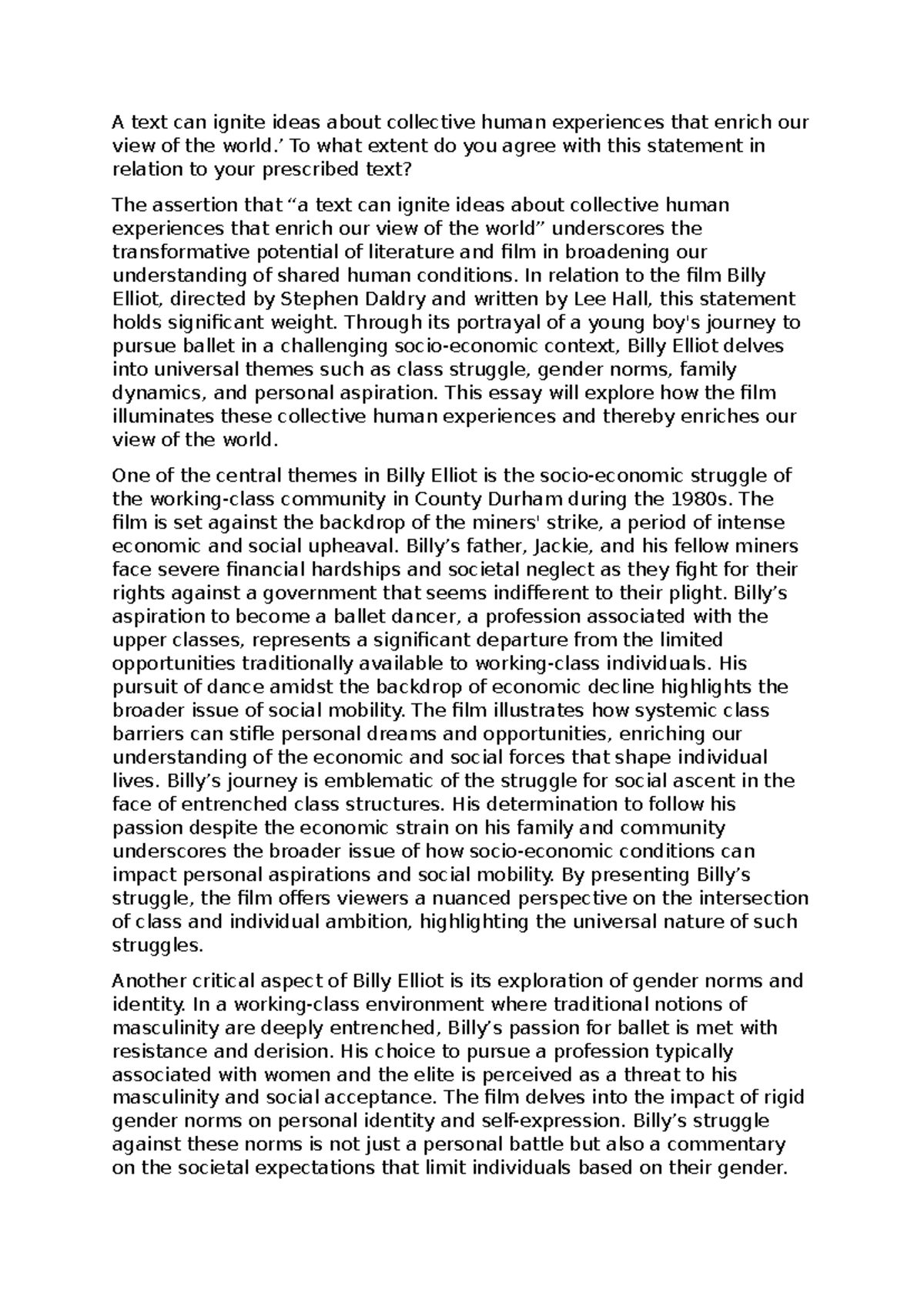 A text can ignite ideas about collective human experiences that enrich ...