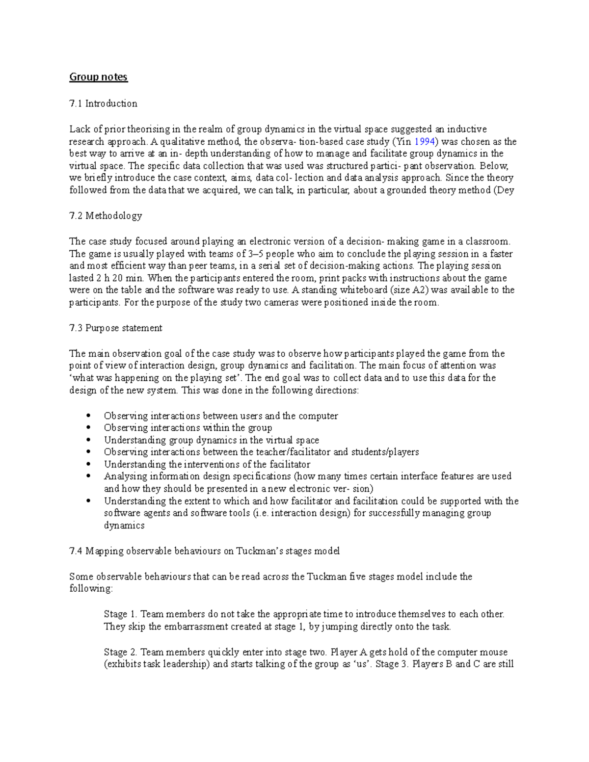 Group Dynamics notes For Quiz - Group notes 7 Introduction Lack of ...