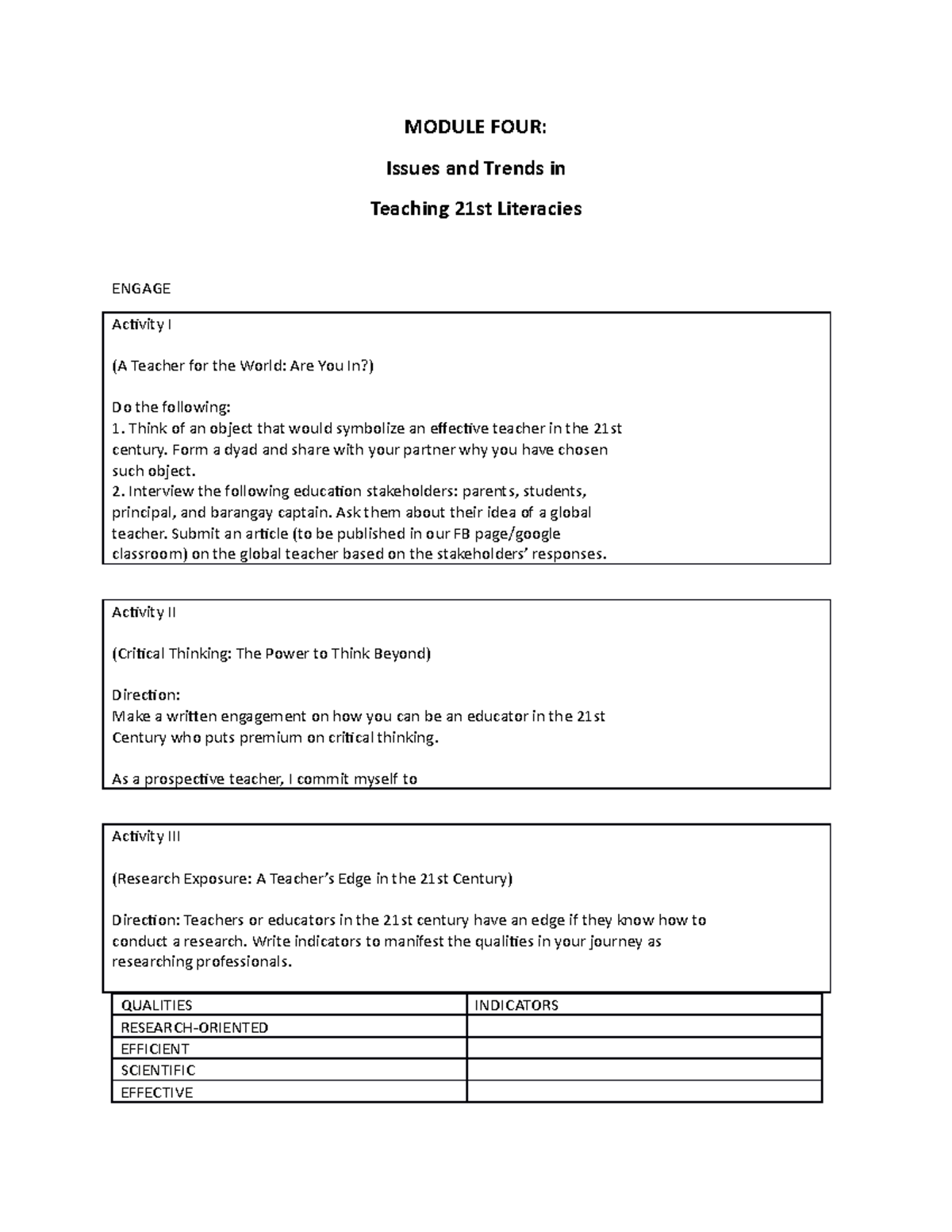 2 Profed 10 Module 4 - PROF ED10 - MODULE FOUR: Issues and Trends in ...