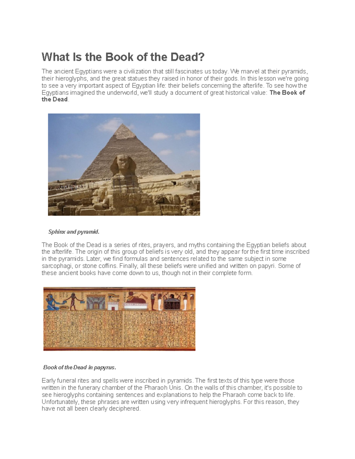 What Is the Book of the Dead - We marvel at their pyramids, their ...