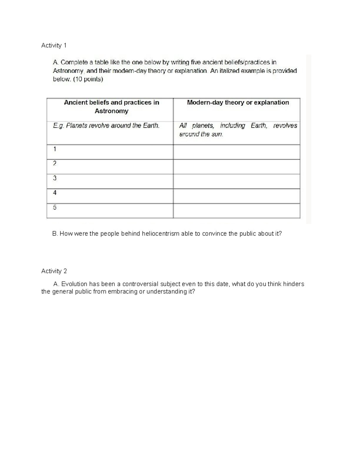 Questions-STS - Act - Activity 1 B. How were the people behind ...