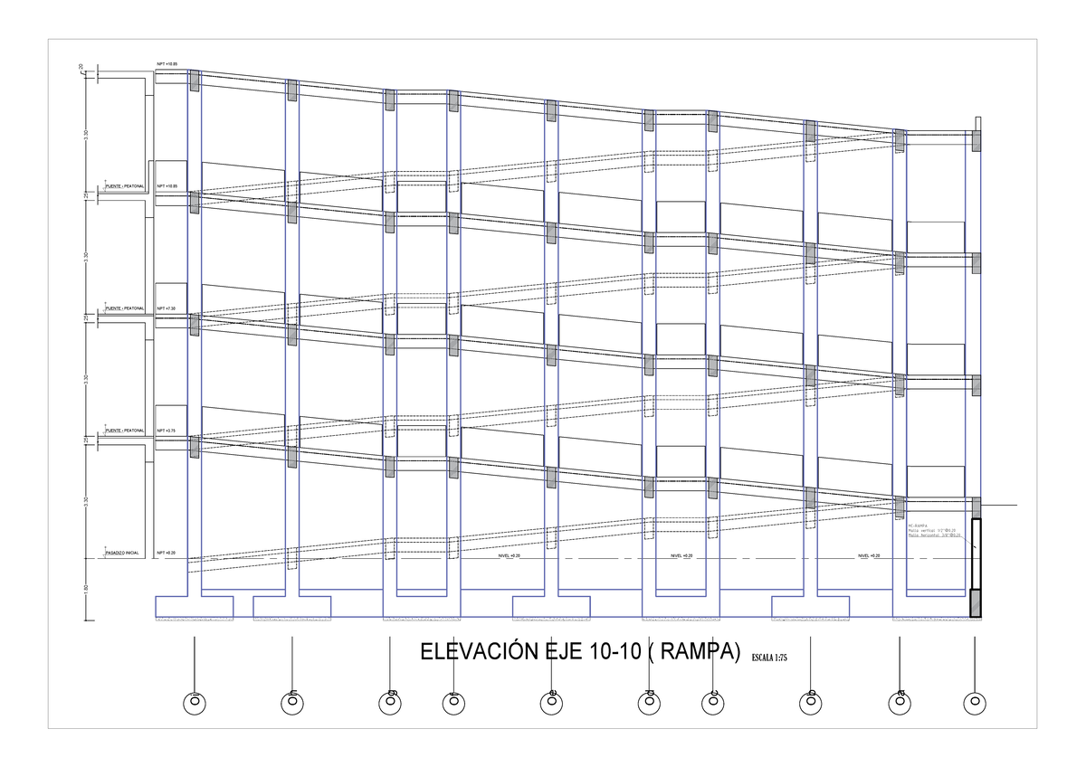 Rampa EJE 10-10 - calculo diferencial - ELEVACIÓN EJE 10-10 ( RAMPA ...