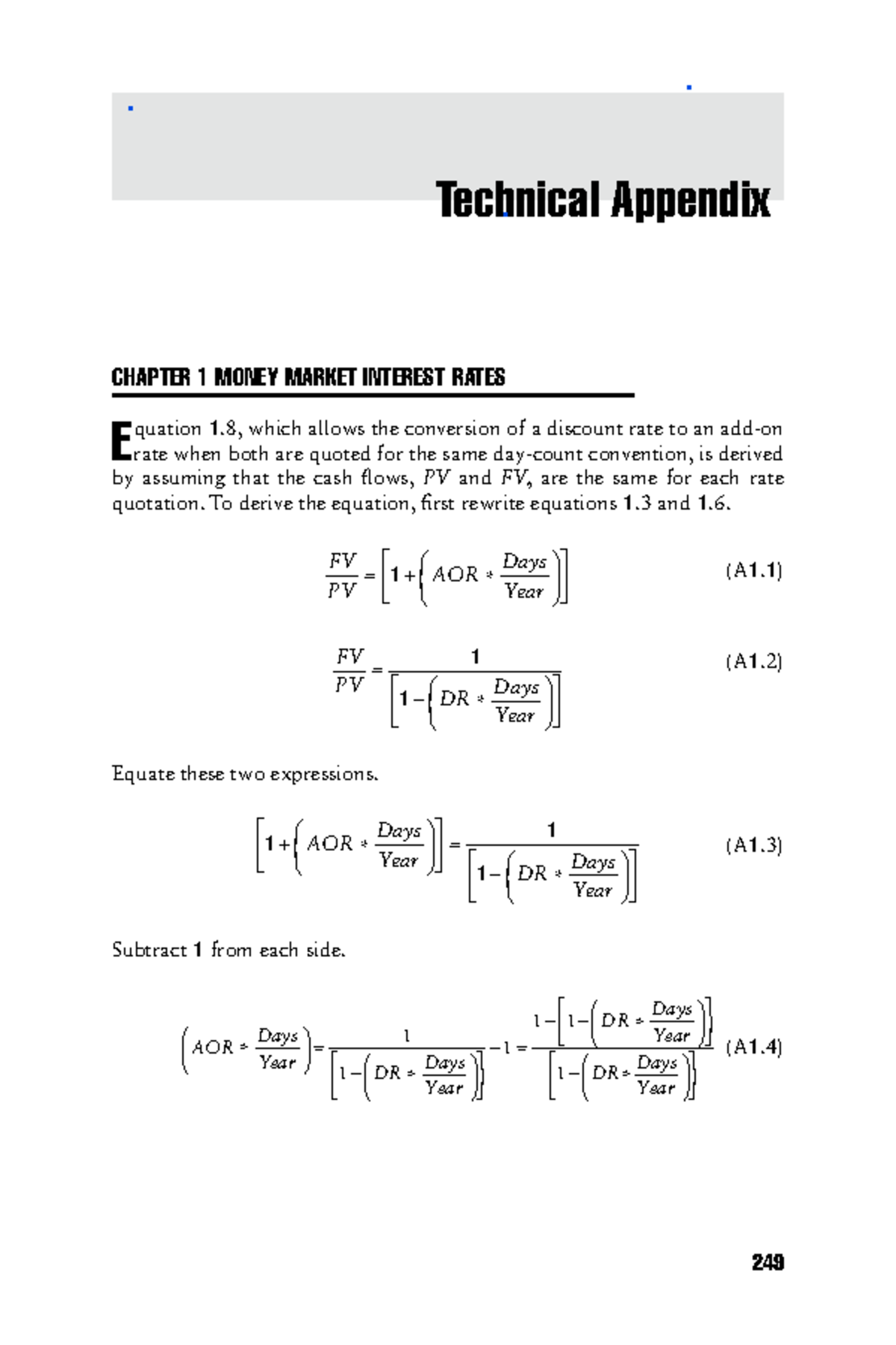 Bond Math 12 - 學習資源' - 249 TechnicalTechnical Appendix Appendix ####### CHAPTER 1 MONEY MARKET ...