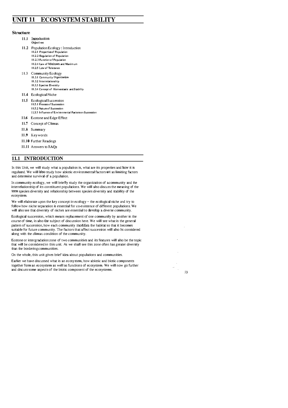 Unit-11 - UNIT 11 ECOSYSTEM STABILITY Structure 11 rntroduction ...