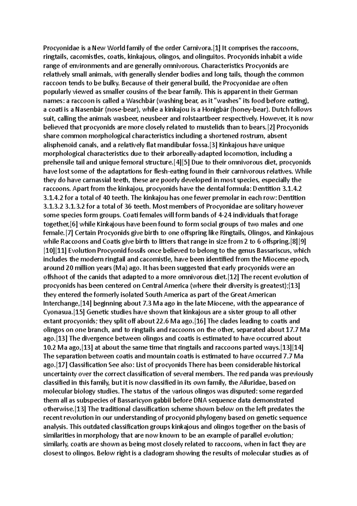 Procyonidae - Summary - Procyonidae is a New World family of the order ...