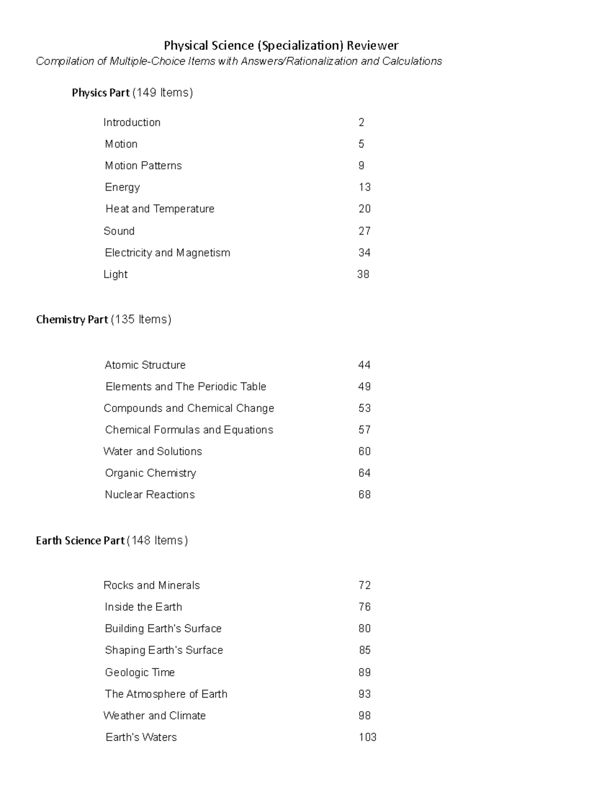Physical Scienc E Rationalization Chapter 1 - Physical Science ...