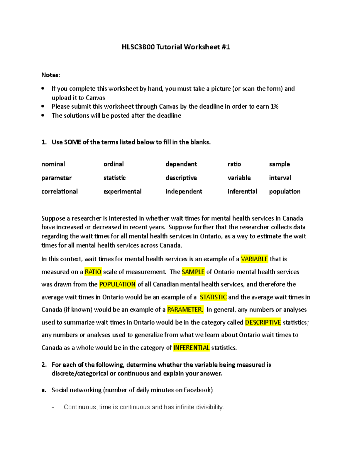 Tutorial 1-1 (3) (1) - HLSC3800 Tutorial Worksheet Notes: If you ...