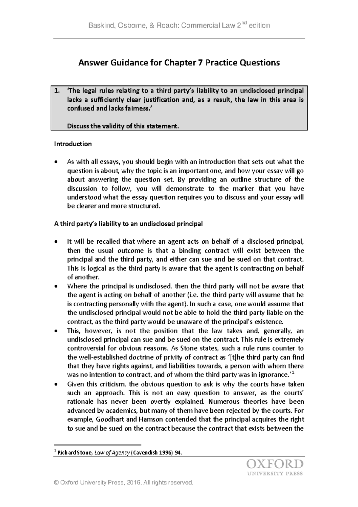 Baskindetal ansguidance ch07 - Answer Guidance for Chapter 7 Practice Questions 1. ‘The legal ...