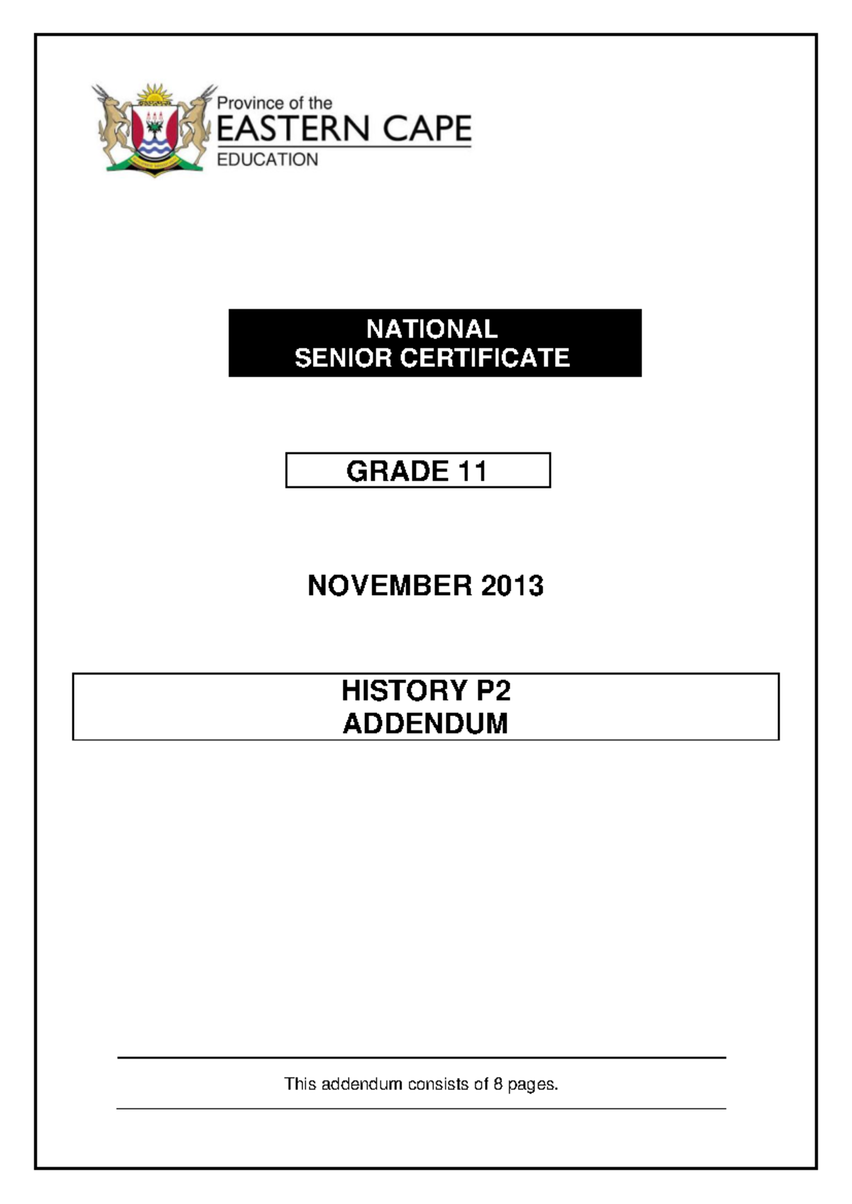 History grade 11 question paper - NATIONAL SENIOR CERTIFICATE GRADE 1 1 ...