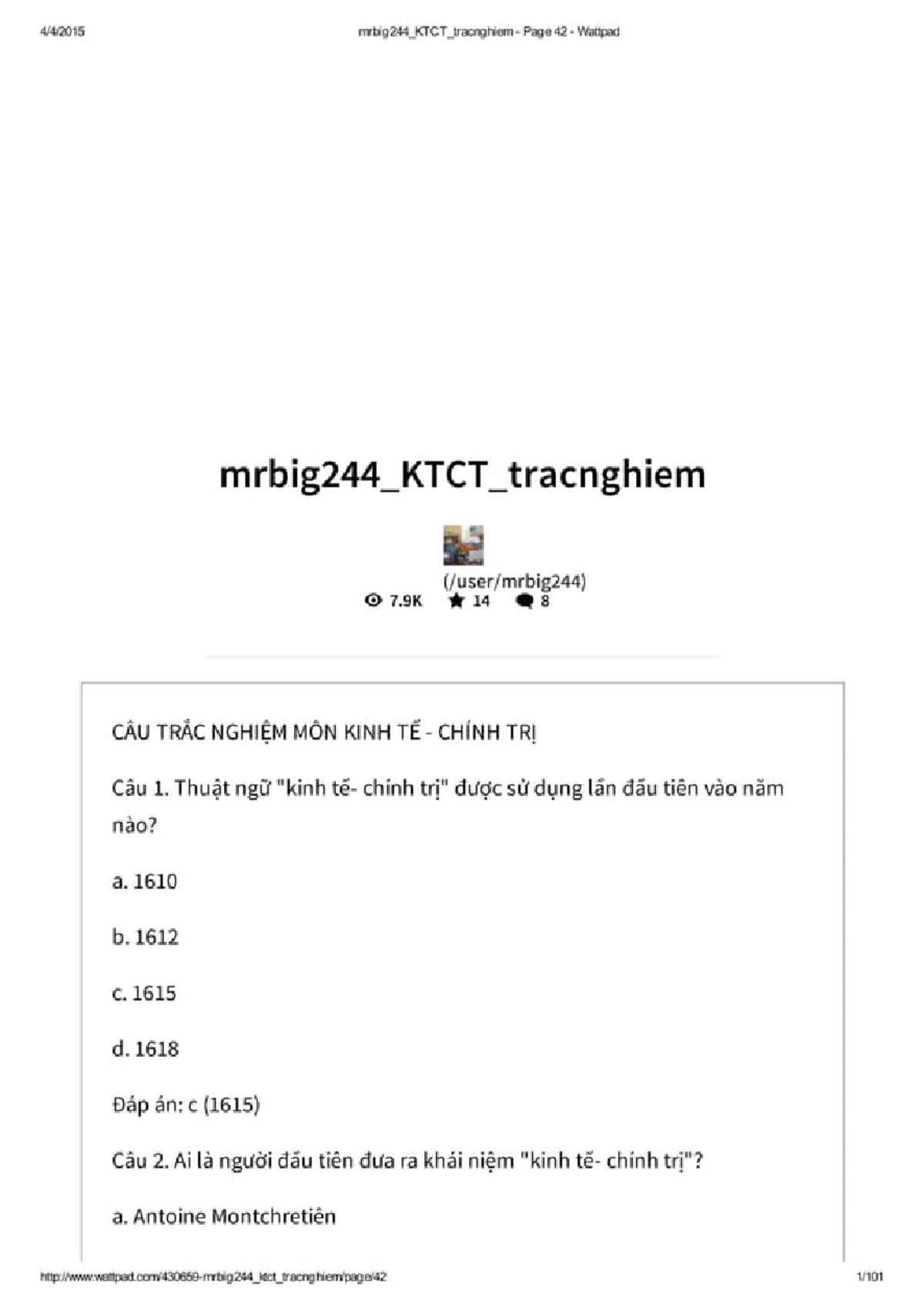 318 cu trc nghim kinh t chnh tr 251710681 - is mrbig244_KTCT_tracnghiem 1 7 14 8 CÂU TRAC NGHIÊM ...