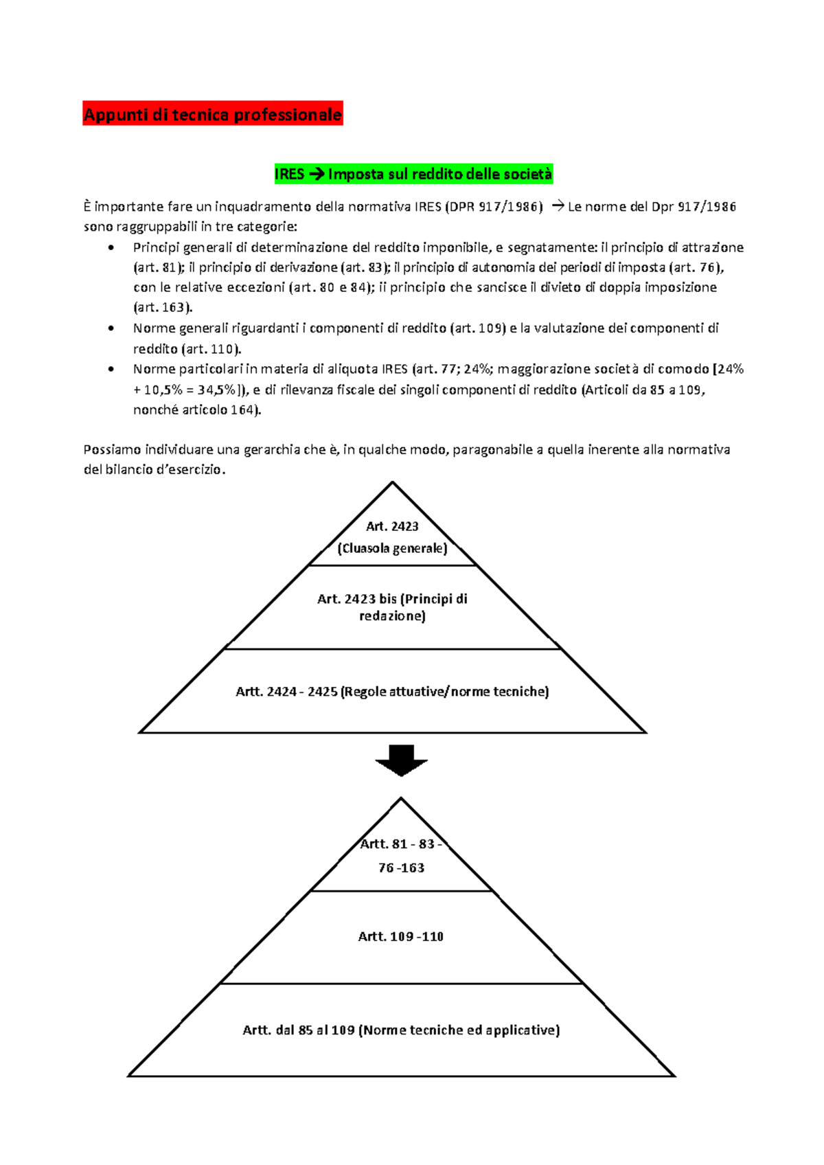 Appunti IRES Primo - Warning: TT: undefined function: 32 Warning: TT: undefined function: 32 ...