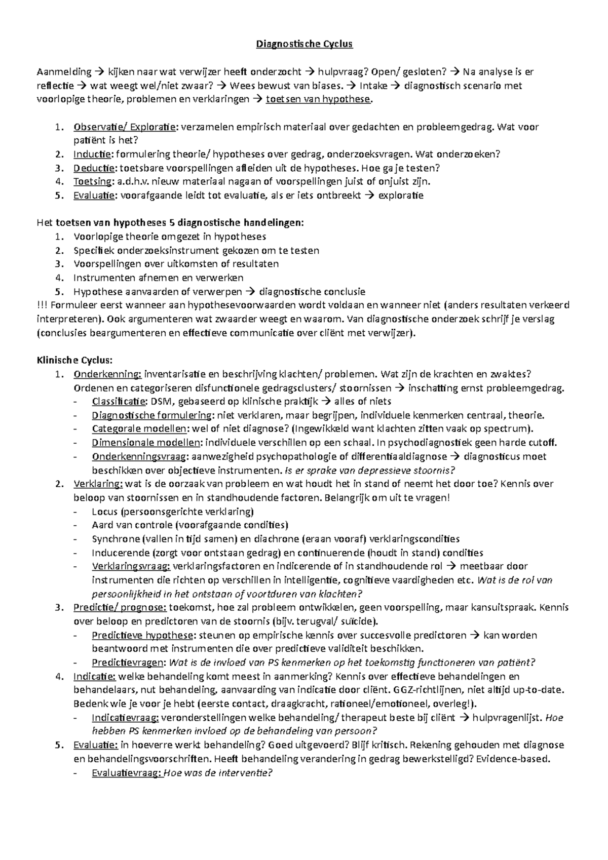 Samenvatting - Diagnostische Cyclus Aanmelding kijken naar wat ...