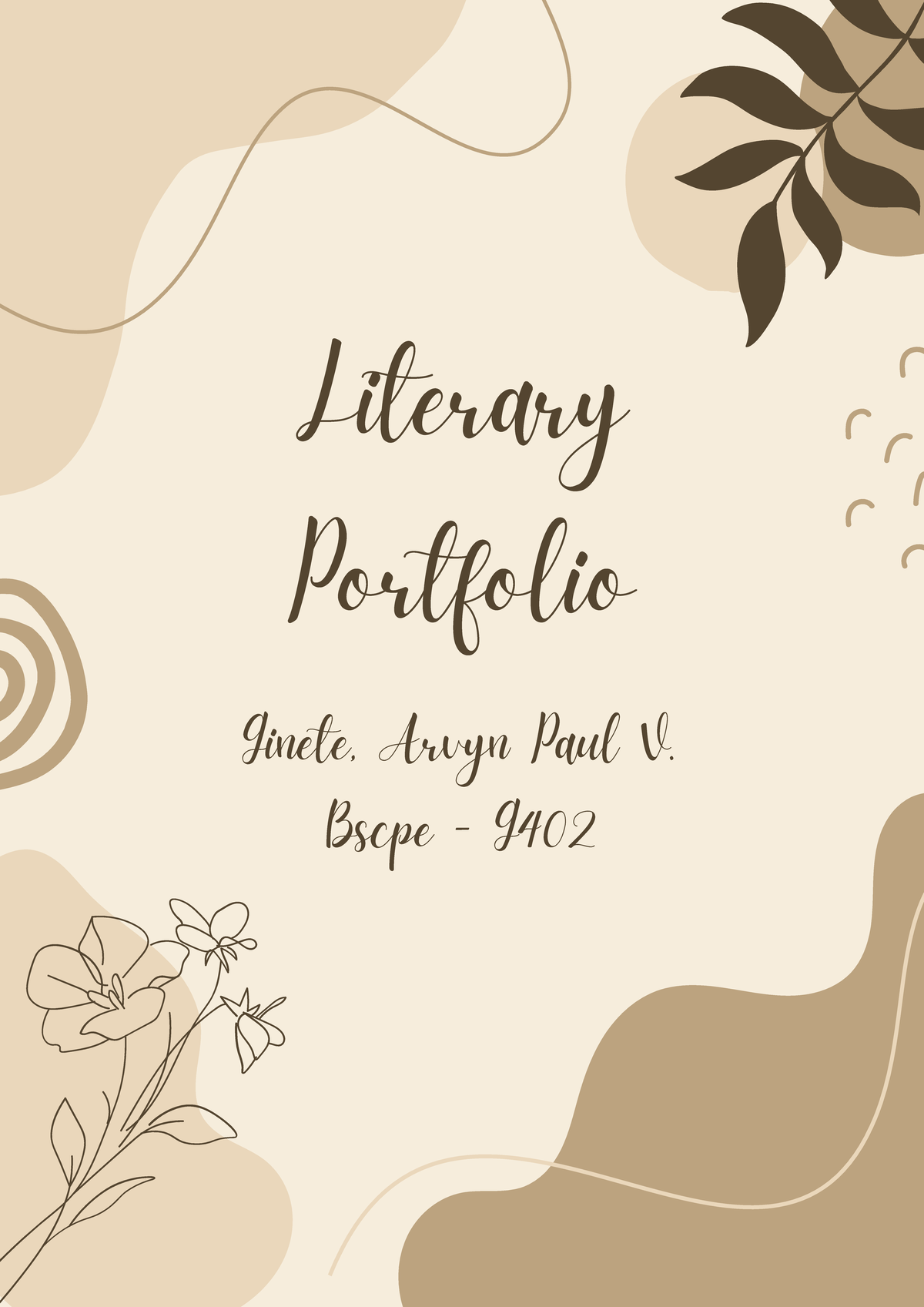 Great Books LIterary Portfolio - Literary Portfolio Ginete, Arvyn Paul ...