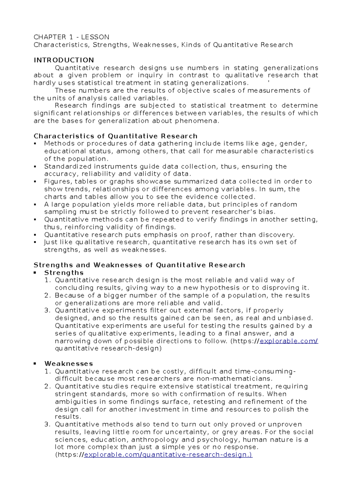 Lesson 1- Characteristics, Strengths, and Weaknesses of QR - CHAPTER 1 ...