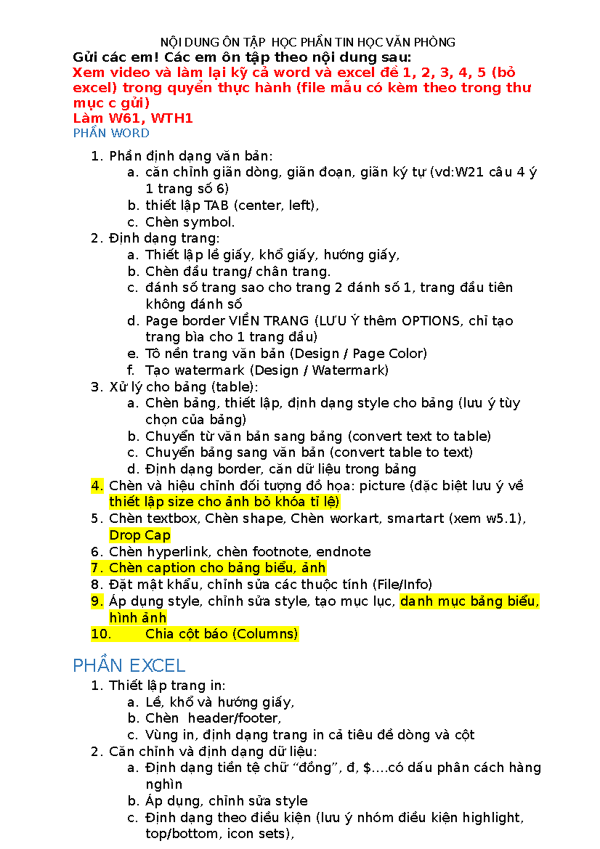 Nội dung ôn tập-THVP - fvdfv - NỘI DUNG ÔN TẬP HỌC PHẦN TIN HỌC VĂN ...