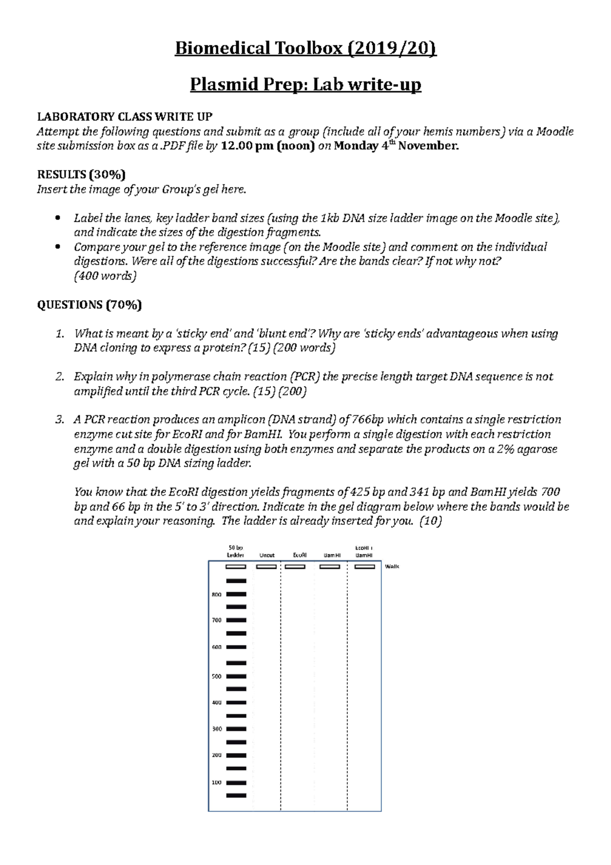 Bio Med Toolbox - Mol Tech lab report 2019-20 v2 - Biomedical Toolbox ...