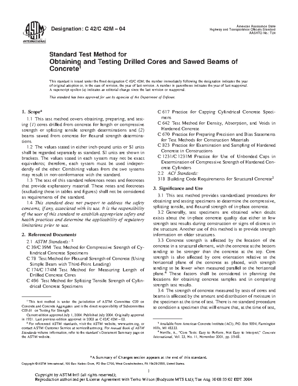 C42-04 - Very useful - Designation: C 42/C 42M – 04 American ...