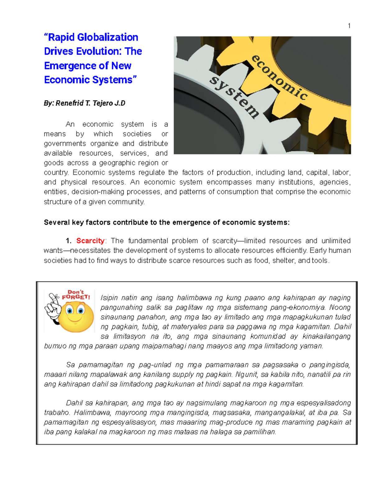 Emergence of Economic Globalization - “Rapid Globalization Drives ...