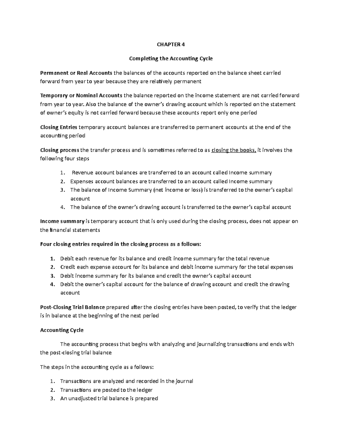 Chapter 4 - Completing the accounting cycle - CHAPTER 4 Compleing the ...